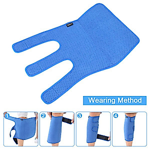 Calf Brace, Adjustable Shin Splint Support, Calf Compression Sleeve for Muscle Pain Strain Injury Swelling for Men and Women, Blue
