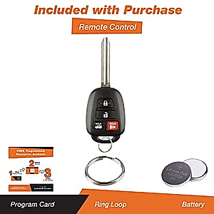 For 12-14 Toyota Camry Keyless Entry Remote Key Fob Combo 4btn HYQ12BDM, 89070-06420, G-Chip