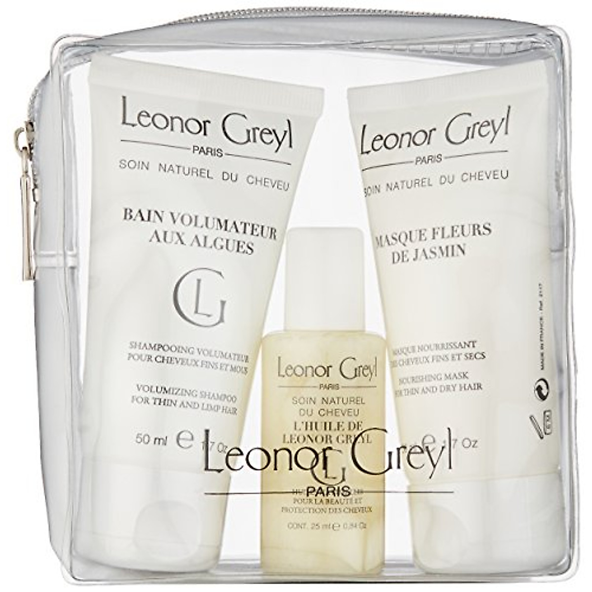 Leonor Greyl Paris - Luxury Travel Kit for Volume - TSA Approved - Travel Size Shampoo, Hair Oil & Conditioning Mask for Volume