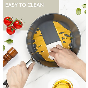 MICHELANGELO Sauce Pan with Lid, Nonstick Ceramic Saucepans Set, 1.5Qt & 3Qt Sauce Pan Sets with Stainless Steel Handle, Non-Toxic, Induction Compatible, Oven Safe