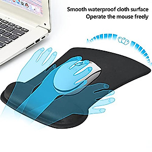 Mouse Pad with Wrist Support, Memory Foam, Non-Slip Rubber Base, Ergonomic Mousepad with Wrist Rest - Pain Relief, Comfortable Computer Mouse Pad for Laptop, Gaming & Office