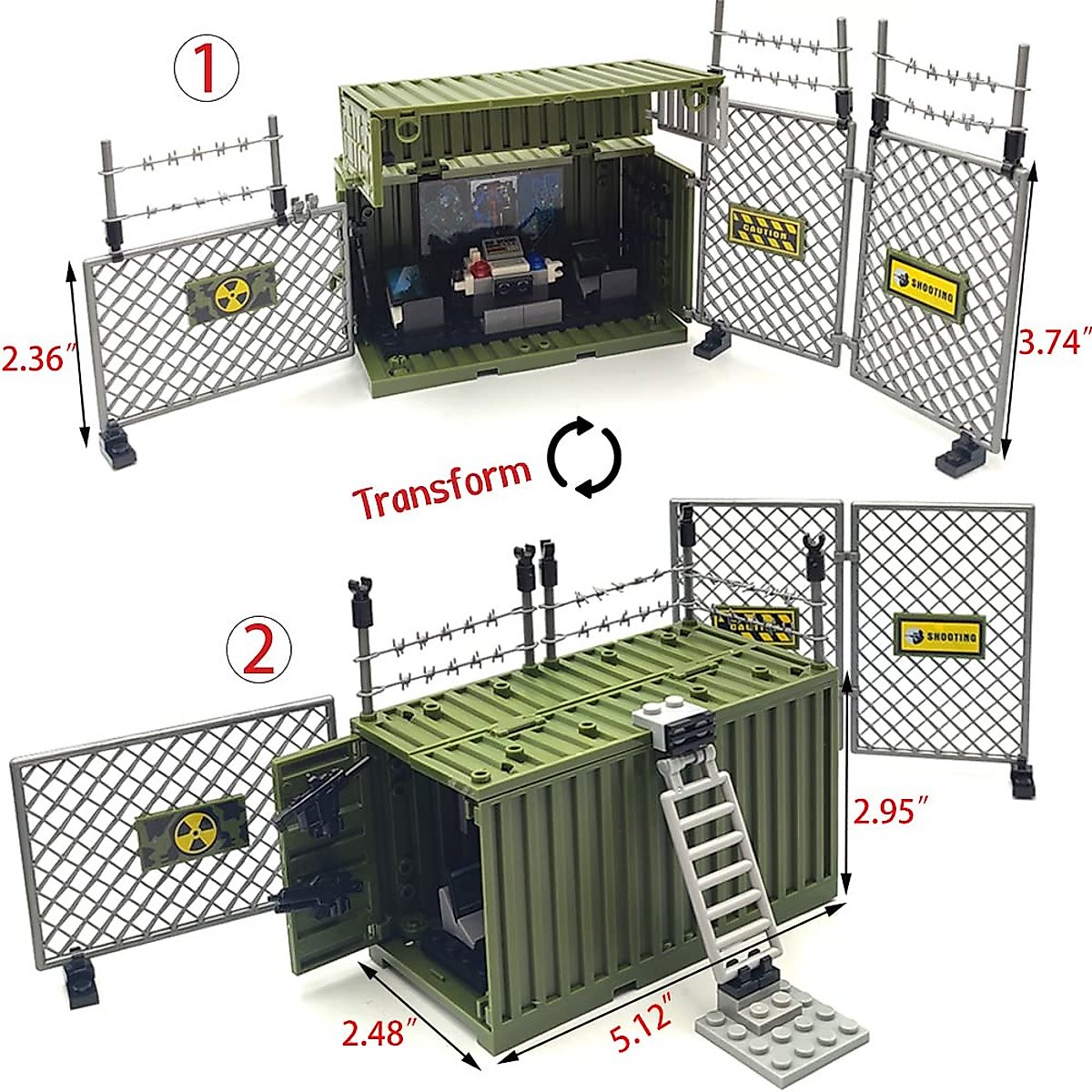 ZHX WW2 Army Military Guns Weapons and Armor Toy Thunder Containers Command Operations Building Block Toy Battle Sets for Kids