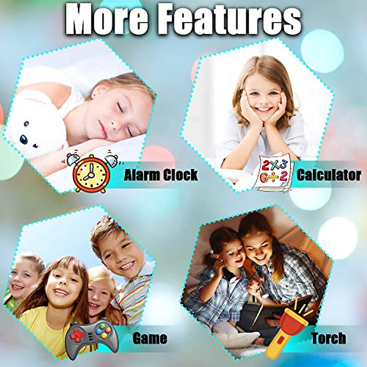 Smart Watch Phone Gift for Kids - Children Smartwatch Boys Girls with SOS Help Need 2G SIM to Call 14 Puzzle Games Music MP3 MP4 Player HD Selfie Camera Calculator Alarms Timer 12/24 H for 4-12