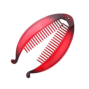 Smrroy 6 Pcs Banana Hair Clips Lady Resin Fishtail Clip Comb Headdress Fish Shape Grips Clamp Hair Accessories for Women