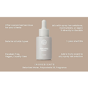 SJOLIE Sunless Tanning Additive - Pineapple Scent Drops | Enhance Spray Tan or Self Tanners - 1oz