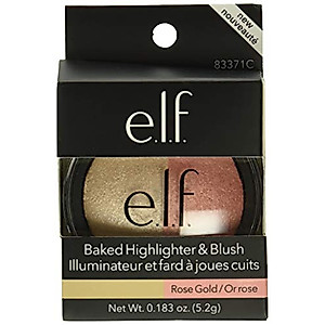 Elf Cosmetics Baked Highlighter & Blush 83371 Rose Gold, 0.6 Ounce