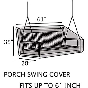 YHINGG Porch Swing Cover 61Inch Waterproof Hanging Outdoor Swing Chair Cover Garden Hammock Chair Cover Patio Furniture Covers (Beige)