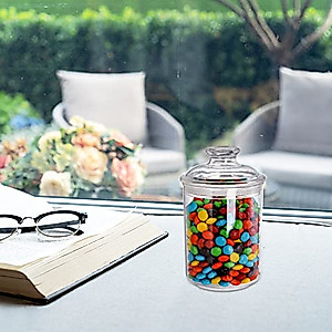 DEAYOU 4 Pack Clear Plastic Apothecary Jars, Plastic Storage Jar Canister with Airtight Lid, Cotton Qtip Holder Bathroom, Candy Cookie Container Organizer for Bath Salt, Vanity,33 Oz/23 Oz/13 Oz