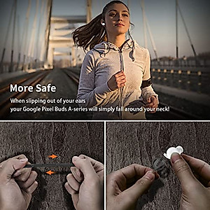 YIPINJIA Google Pixel Buds A-Series Strap, Soft Silicone Special Anti-Skid Design Sports Anti Lost Strap Lanyard Accessories Compatible with Google Pixel Buds A-Series Earbuds Neck Rope Cord - Black