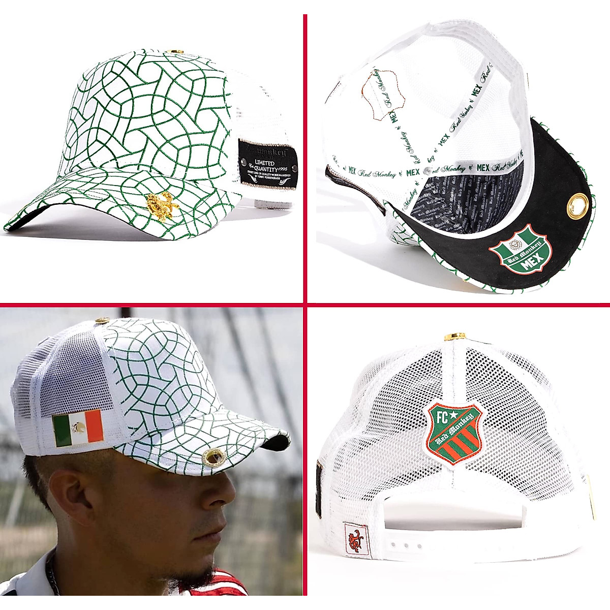 Red Monkey 6 Hat Bundle #3 of Limited Edition Unisex Fashion Trucker Cap Hats