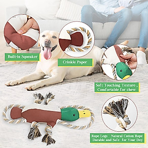 Lesmeet Upgraded Duck Dog Toys for Aggressive Chewers Puppy Toys with Crinkle Paper and Squeaker, Interactive Tug of War Dog Toy for Small, Medium, and Large Breeds