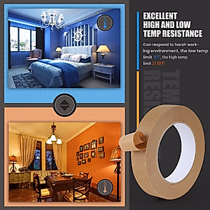 Lichamp 3 Pack Brown Painters Tape 1 inch, Brown Masking Tape 1 inch x 55 Yards x 3 Rolls (165 Total Yards)