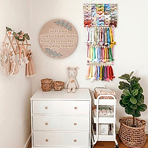 POVETIRE Baby Headbands Holder, Hair Bows Organizer for Baby Girls Hair Accessories Storage Hanging Display Stand for Wall Room Nursery Decor