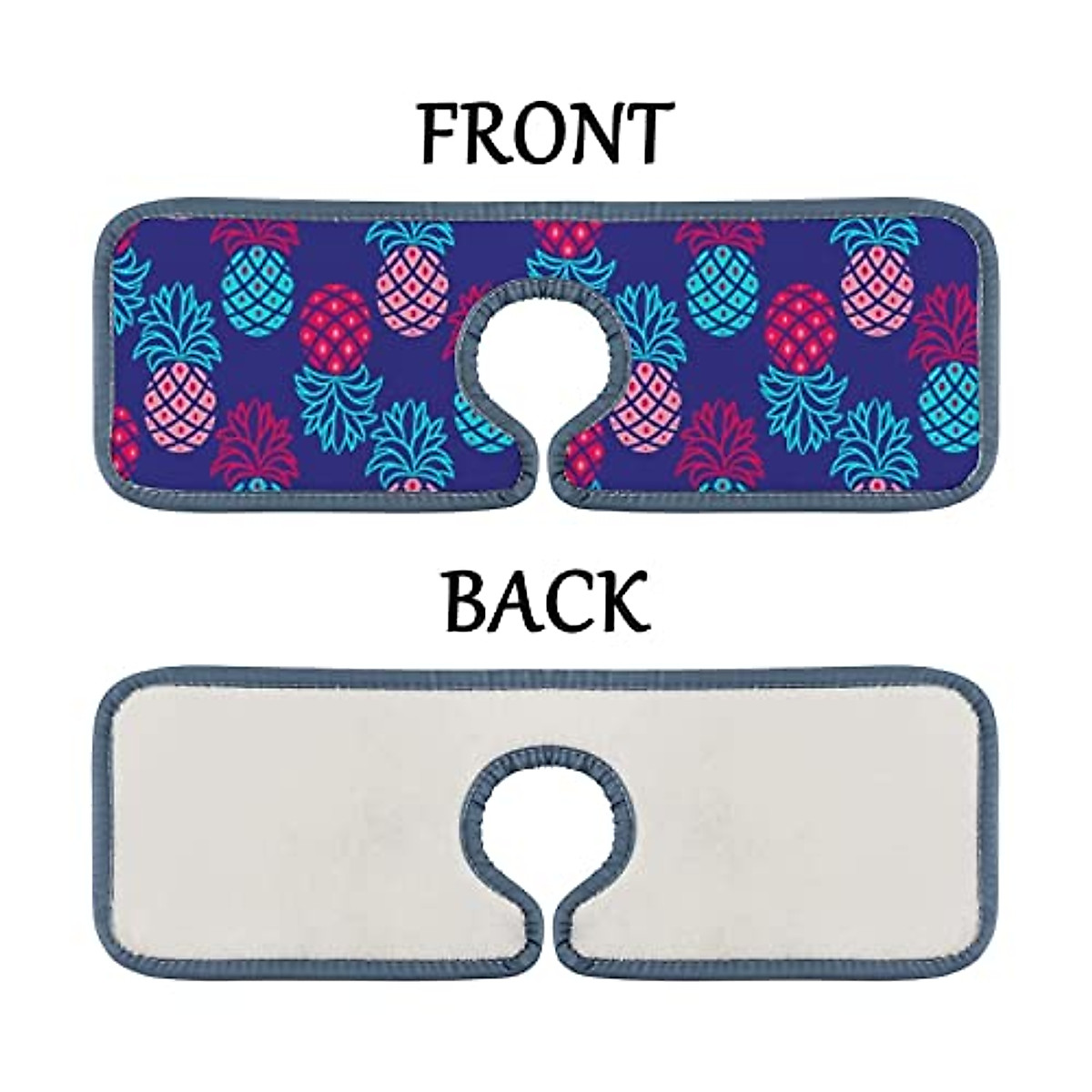 Kitchen Faucet Absorbent Mat 2 Pieces Blue Pink Pineapple Faucet Sink Splash Guard Bathroom Counter and RV,Faucet Counter Sink Water Stains Preventer