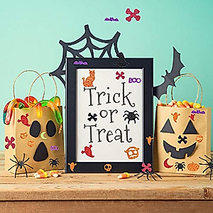 Halloween Stickers for Kids, 800 Pcs Glitter Foam Craft Stickers Self Adhesive Pumpkin Shape Stickers for Kids Party Halloween Decorations