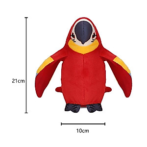 Talking Macaw Parrot Repeat What You Say Stuffed Animal Plush Toy Electronic Record Animated Bird Shake Wings Speaking Parrot Pet Plush Interactive Toys for Kids Boys Girls Christmas Birthday Gift