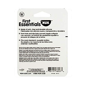 Gerber First Essential Silicone Nipples, Fast Flow, 6 Count (Pack of 1)