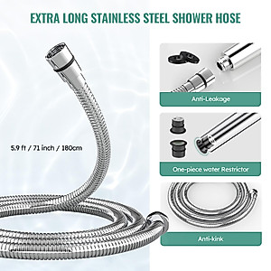 Filtered Shower Head with Handheld, High Pressure 9 Spray Mode Chrome Showerhead with Filters,detachable shower head,Water Softener Filters Beads for Hard Water -Remove Chlorine