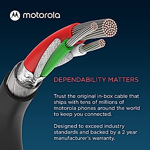 Motorola [3.3ft Cable] Essentials OEM SKN6473A USB-A 2.0 to USB-C (Type C) Data/Charging Cable for Moto G Power/Play/Pure/Stylus 5G, G7, One 5G Ace, Edge, Edge+ - Single