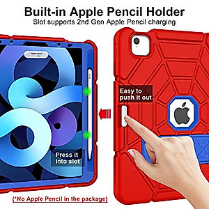 Grifobes for iPad Air 5th/4th Generation Case 2022/2020 10.9", for iPad Pro 11 inch 2022/2021/2020/2018 Heavy Duty Shockproof Rugged Cover with Pencil Holder Stand iPad Air 5 4 Gen for Kids Boy