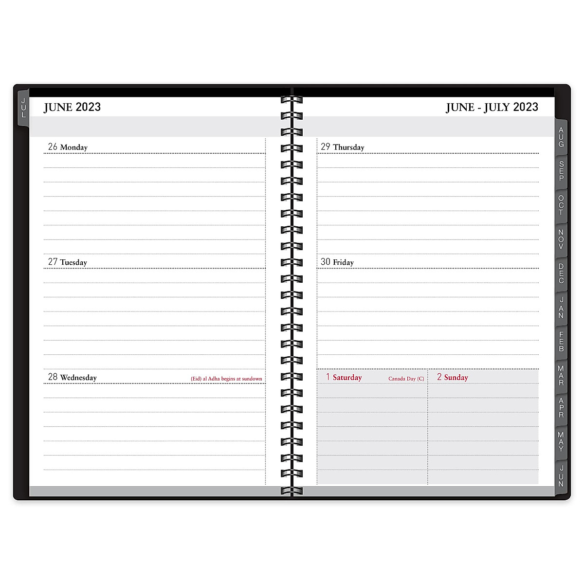2023-2024 Office Depot® Brand 14-Month Weekly/Monthly Academic Planner, 5" x 8", 30% Recycled, Black, July 2023 to August 2024