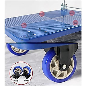 Platform Truck Flatbed Cart Metal Flatbed Cart with 4 Wheels Folding Cart Load 660lb /770lbs Flatbed Cart Lightweight Moving Dolly Cart Reliable