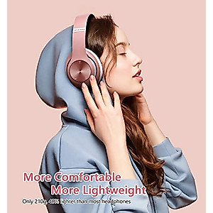 Wireless Headphones Over Ear, 60 Hours Playtime Foldable Bluetooth Headphones Hi-Fi Stereo Deep Bass with 6 EQ Modes, Adjustable Lightweight Headset with Microphone, FM, SD/TF for Travel, Work, PC