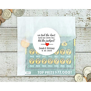 Personalized Lottery Ticket Holders for Wedding Favor - Hit the Jackpot, Gift for Guests