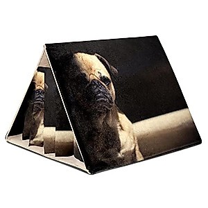 RATGDN Small Pet Hideout Beautiful Male Pug Puppy Dog Hamster House Guinea Pig Playhouse for Dwarf Rabbits Hedgehogs Chinchillas