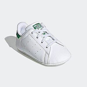 adidas Originals unisex baby Stan Smith Crib Sneaker, White/White/White, 3 Infant US