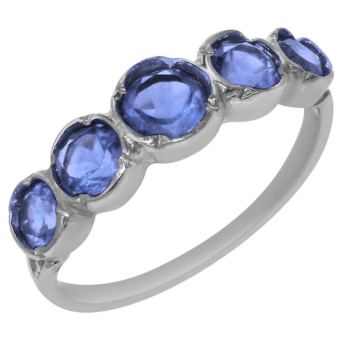 925 Sterling Silver Natural Tanzanite Womens Band Ring - Sizes 4 to 12 Available