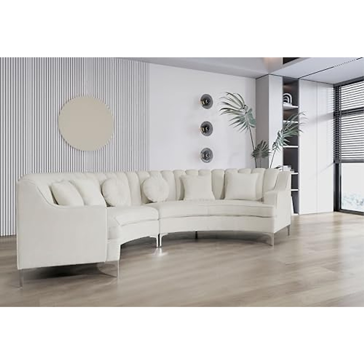Legend Vansen Curved Sectional for Living Room Velvet Symmetrical Modular Sectional Sofa Couch