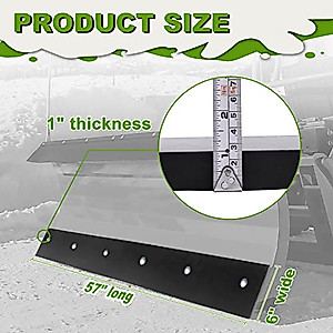 vikofan 57" Snow Plow Edge Snow Plow Rubber Deflector Plow Cutting Edge 57" Long x 6" Wide x 1" Thick