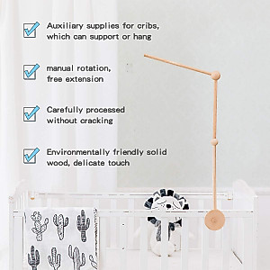Baby Crib Mobile Arm - Wooden Baby Mobile Crib Holder for Mobile Hanging Baby Crib Attachment for Nursery Decor