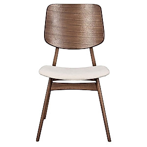 New Classic Furniture Mid-Century Modern Oscar Oval Back Dining Chair, Set of Two, Walnut Brown