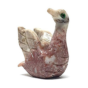 Nelson Creations, LLC 1.5 Inch Swan Natural Soapstone Hand-Carved Animal Charm Totem Stone Carving Figurine