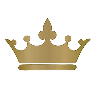 Princess Crown Wall Decal - 25in x 15in Metallic Gold Vinyl Decorative Sticker for Woman's or Girl's Room | Kids Royalty Theme Playroom or Baby Nursery Decor |