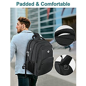 MATEIN Travel Laptop Backpack for Men, Water Resistant Anti-Theft Bag with USB Charging Port Fits 15.6 Inch Computer, Sturdy Work Business Backpacks for Men Women Gifts, Lightweight Casual Daypack