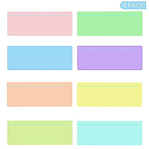 Guided Reading Highlight Strips Colored Overlays Bookmark Reading Tracking Rulers with Line for Dyslexia, ADHD and to Reduce Visual Stress (8 Pack)