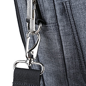 Fashionable Water Resistant 17.3 Inch Chrono Grey 2 in 1 Tote Messenger Bag Carrying Briefcase Handbag for Dell, Latitude, Vostro, XPS, Precision