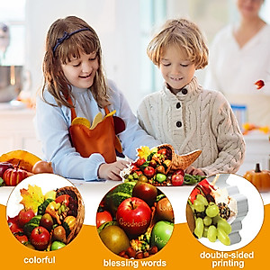 Amyhill Thanksgiving Table Centerpiece Cornucopia Fall Centerpiece for Tables with Inspirational Words Peace Love Joy Goodness Faithfulness Harvest Cornucopia Basket for Fall Dining Table Decor