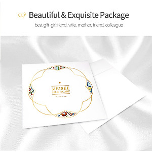 MEISEE Pure Natural Mulberry Silk Scarfs Women Small Square Scarf 21" x 21" Breathable Lightweight Neckerchief Printed Headscarf (White flower-10)