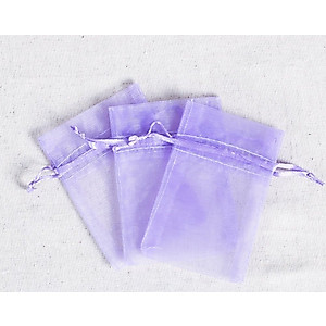 Wudygirl 100pcs 3.9 by 4.7 inches Organza Bags Drawstring Wedding Party Favor Jewelry Perfume Storage Sachets Soaps Marbles Coins Buttons Gift Bag(Lilac 3x4)