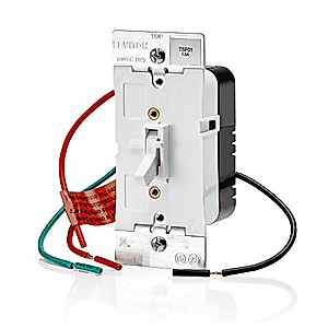 Leviton TSF01-10W Toggle Slide Fan Speed Control, 1.5 A-120VAC @ 60Hz, Single Pole or 3-Way, White