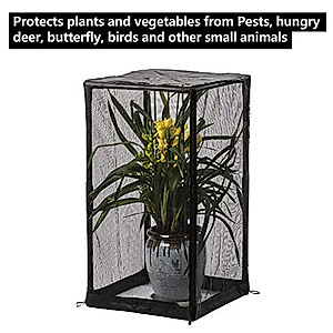 Mesh Plant Cover for Pests, Outdoor Garden Protection Cover Mesh Net from Animals, Bird and Pest Protection Guard for Fruit, Vegetables, Flowers and Herbs with 4 Stakes