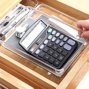 2Pcs Plastic Drawer Organizer 6.5 x 6.5 Inch Utensil Tray Non-Slip Lining and Rubber Feet for Organize Flatware or Makeup Storage