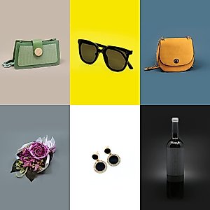 ORANGEMONKIE 29x15 inch, Extra Backdrop Set 6 Color/Yellow,Gray,White,Beige,Dusty Blue,Black (Photography Background Collapsible Backdrop for Photo Shooting Mini Studio Box)