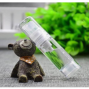 5ML Airless Pump Bottle-Empty Refillable Airless Vacuum Pump Cream Lotion Bottle Travel Bottles Toiletries Liquid Container for Cosmetic Make-up Pack of 6 (Transparent)