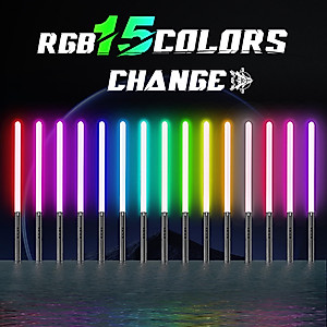 Lightsaber, Lightsabers with FX Sound Motion Sensitive, RGB 15 Colors Light Sabers with on-off Control, Real Dueling Light Saber Sword Toy for Kids, Halloween Xmas Gift, Galaxy War Party, Cosplay, 1PC