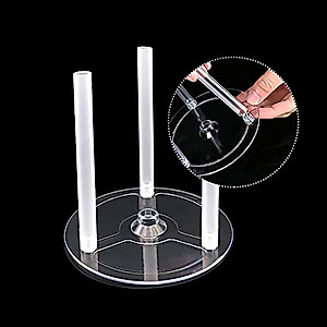 wexpw 36 Pieces Plastic Tier Cake Dowels with 3 Pieces Cake Separator Plates for 4/6/8inch, Cake Separator Plates and Pillars for Tierd Cake Support Cake Tier Stacking Kit